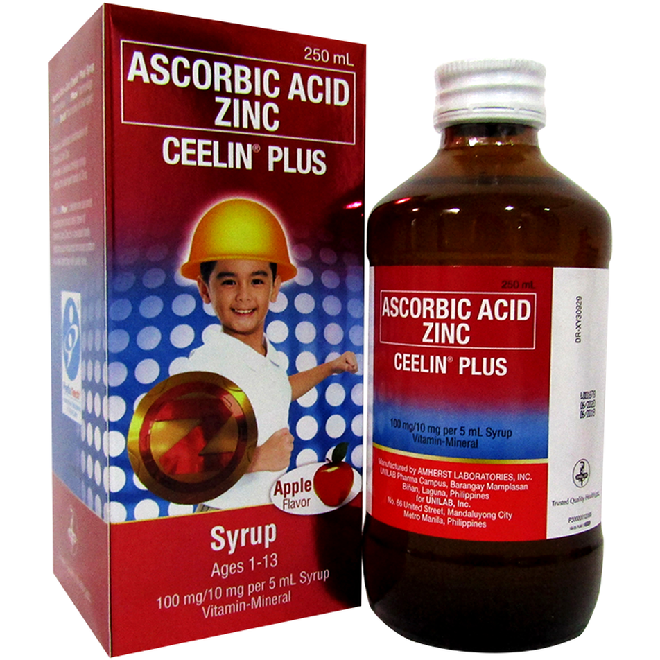 Ceelin Plus Ascorbic Acid + Zinc Syrup Supplement 250 mL